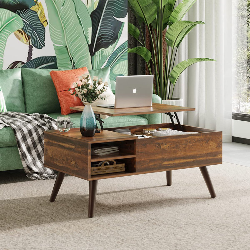 Aravis Lift Top Coffee Table with Storage Wade Logan Color Oak